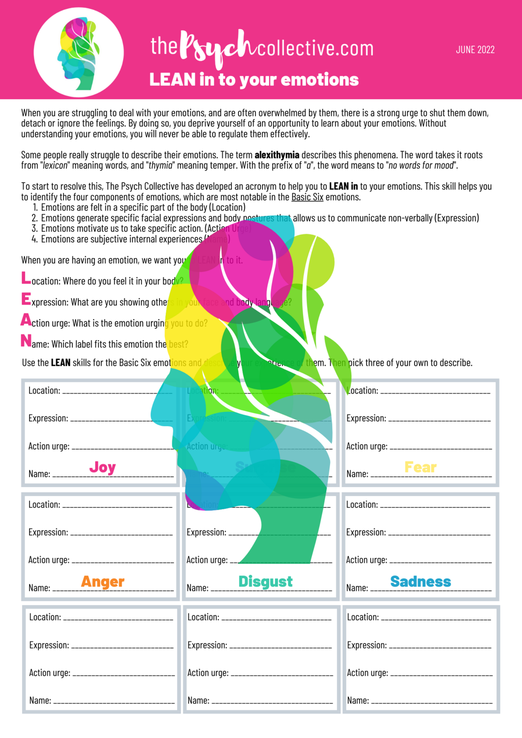 LEAN in to Your Emotion | Emotions | Resources