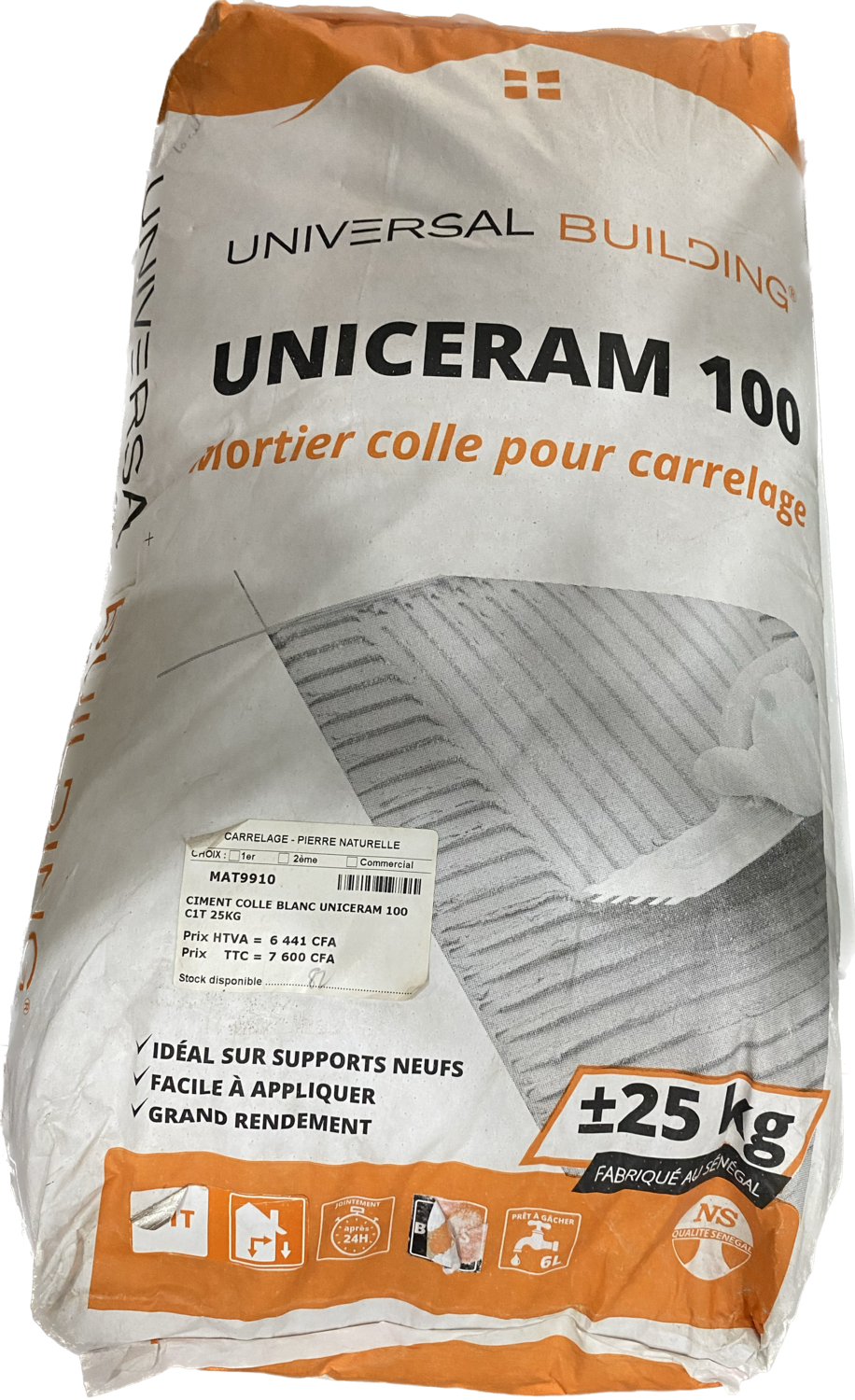 CIMENT COLLE BLANC UNICERAM 100 C1T 25KG