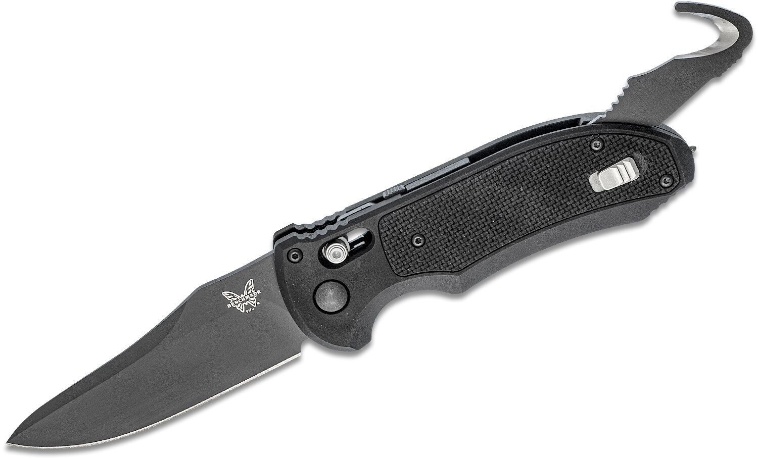Benchmade Triage 3.58" Automatic AXIS Knife / Black / Black G10 / Strap ...