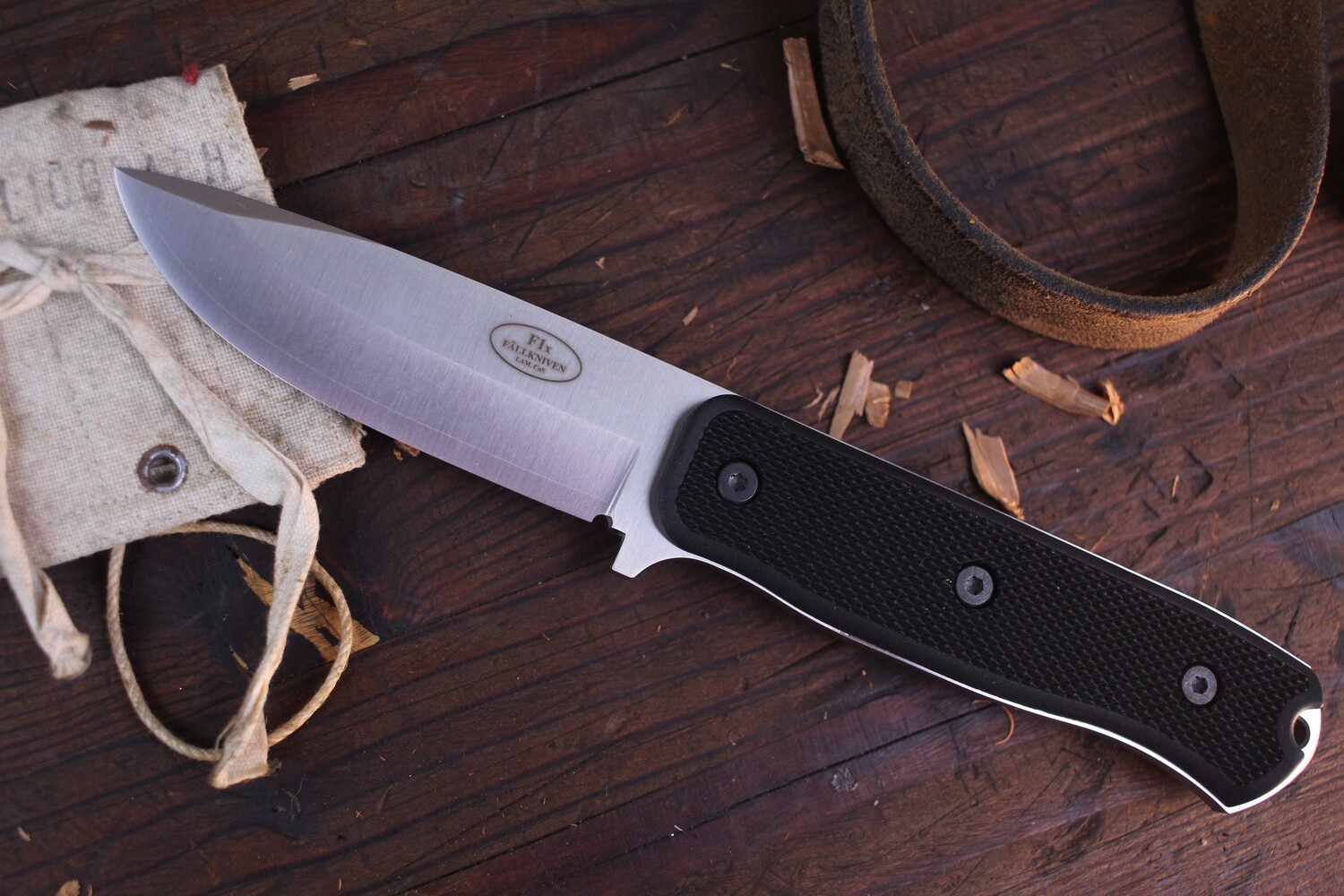 Fallkniven F1X 4" Fixed Blade / Black Thermorun / Satin Lam.CoS