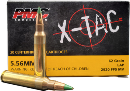 PMC X-TAC 5.56 NATO M855 / SS109 Green Tip FMJ 62 Grains / 20 Rounds