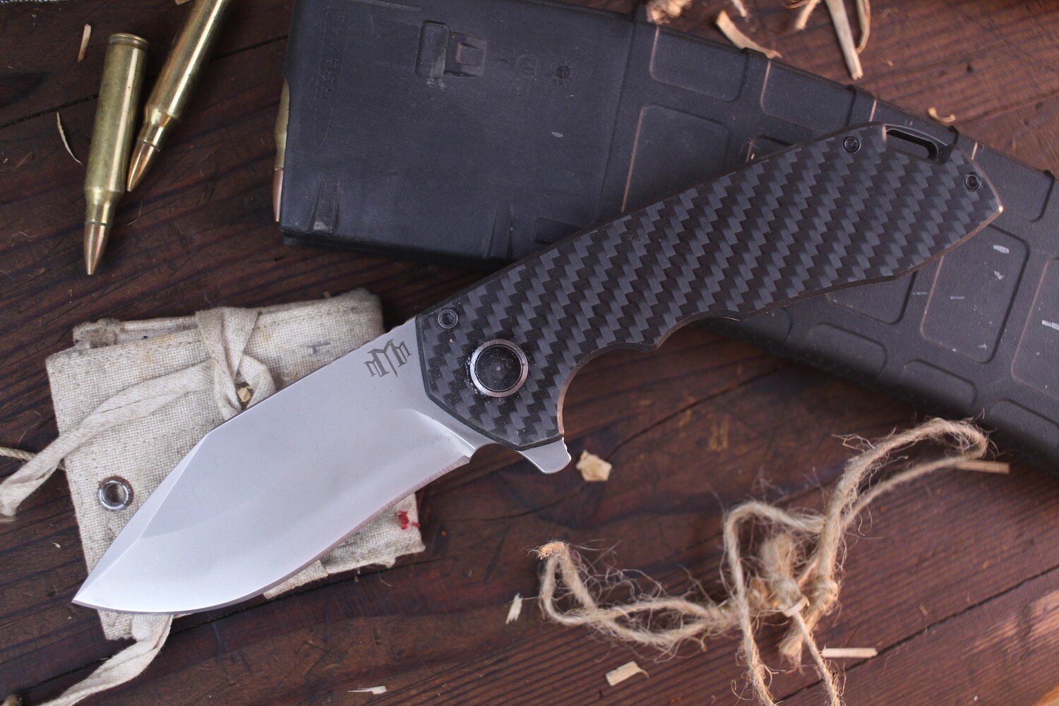 M3 Tactical Tech Ranger Folder 3.5" Folder / Black Carbon Fiber / Satin ...