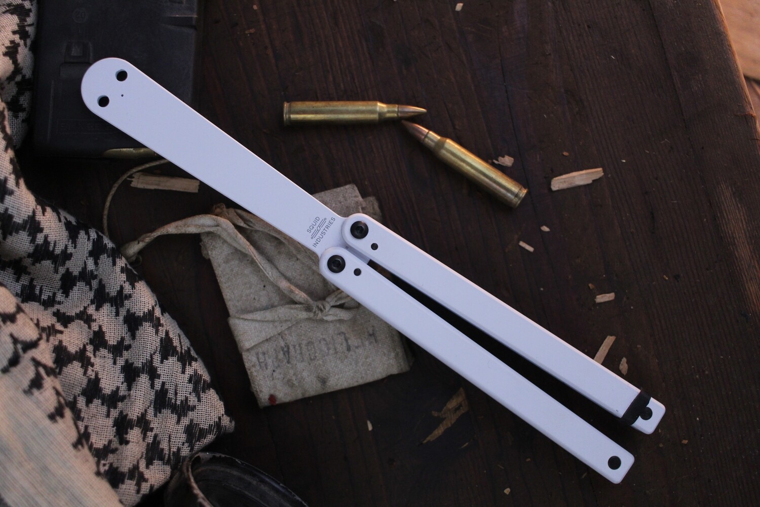 Squid Industries Squiddy 4.3" Butterfly Balisong Trainer / White PVC ...