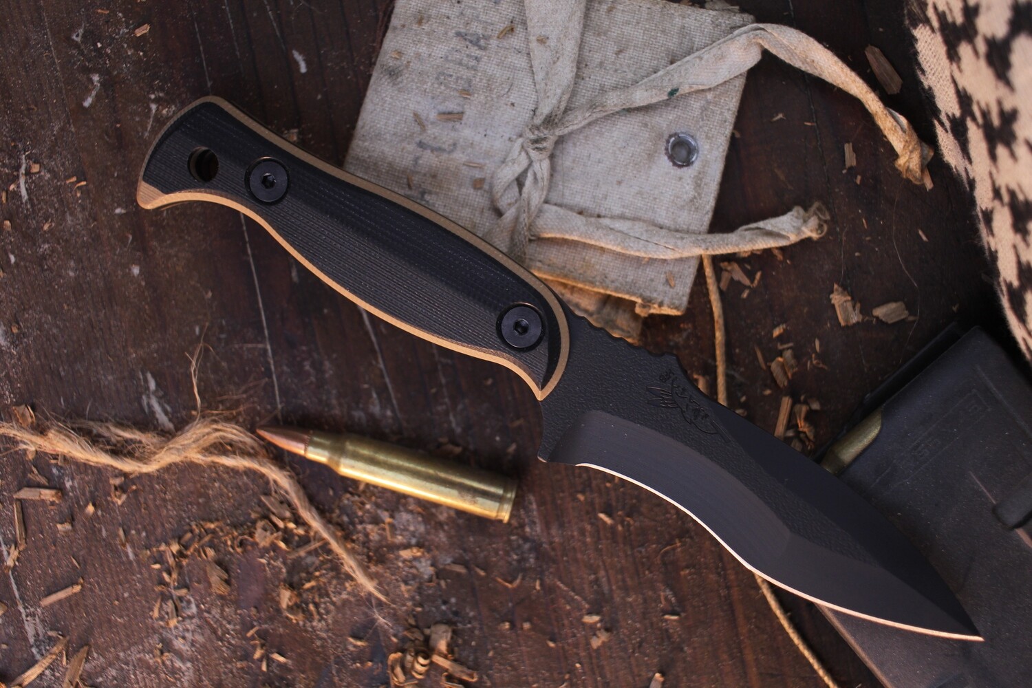 Half Face Blade Extremis 3.5” Fixed Blade / Black & Brown Layered G-10 ...