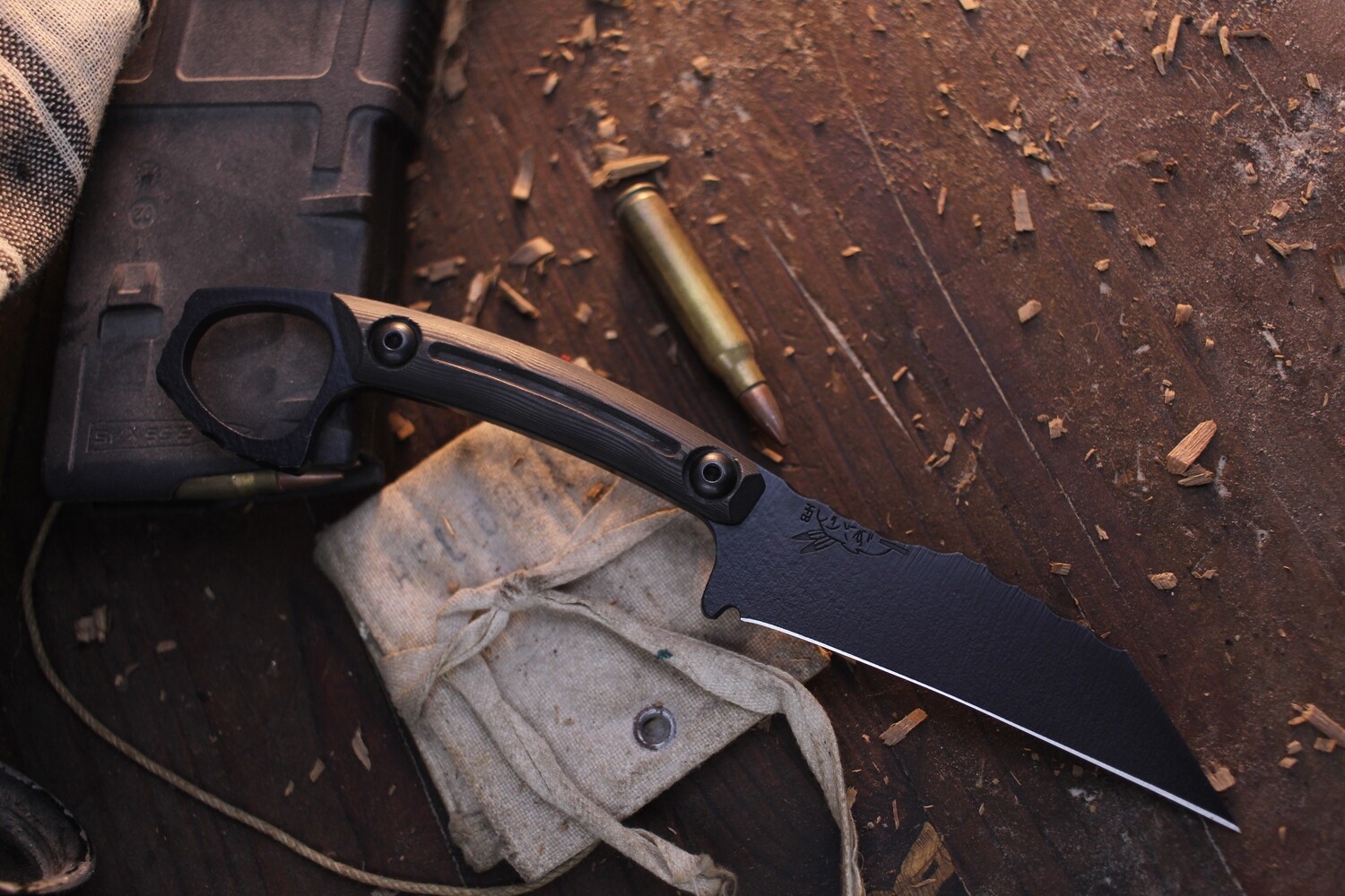 Half Face Blades SHPOS 3” Fixed Blade / Black Camo Fat Carbon / Black ...