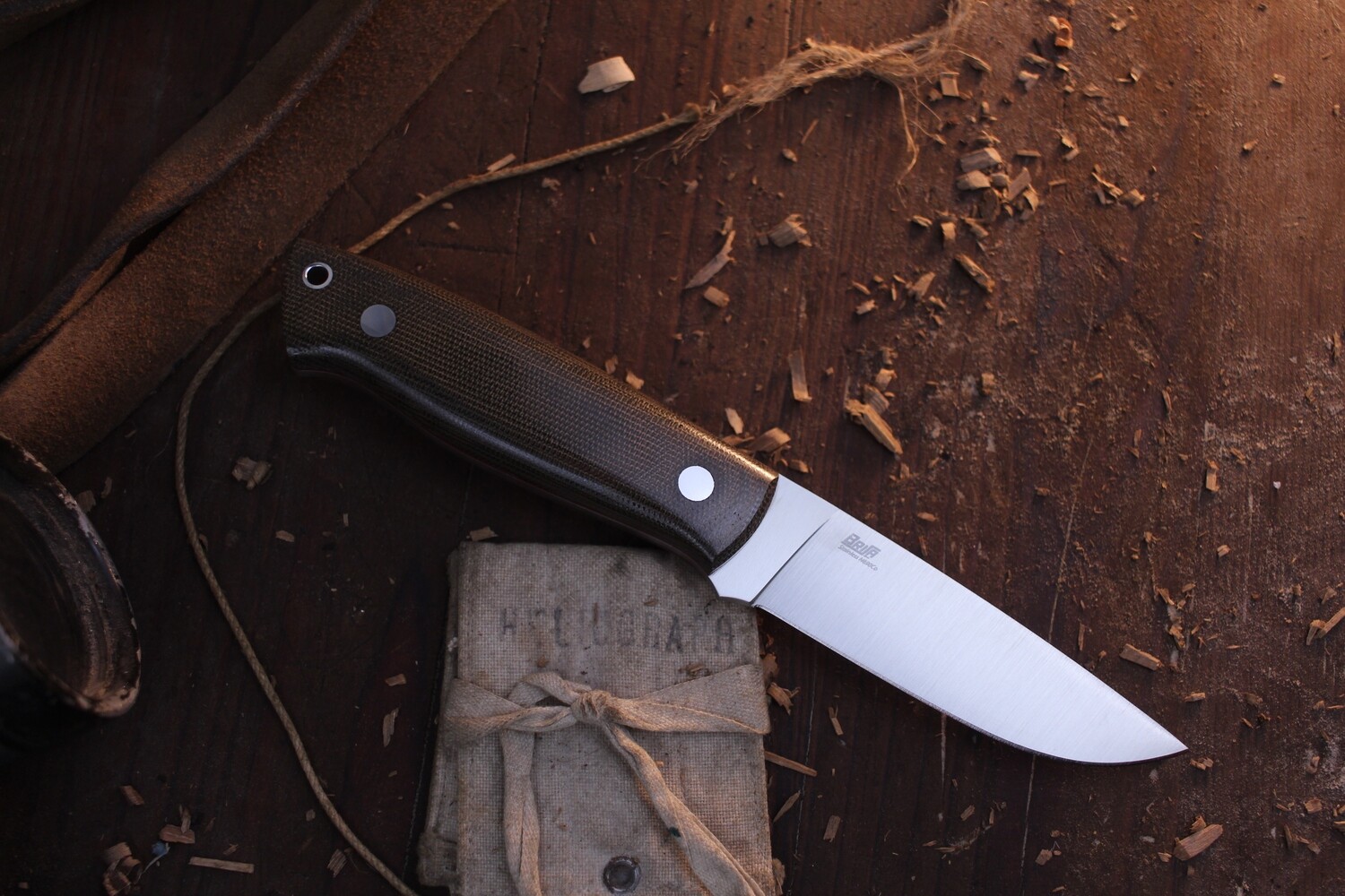 Brisa EnZO Trapper 95 3.75" Fixed Blade / Green Micarta / Trapper ...