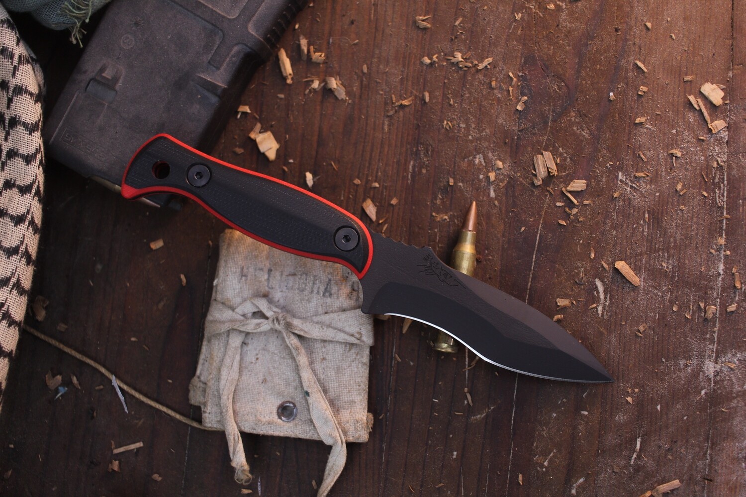 Half Face Blade Extremis 3.5” Fixed Blade / Black & Cherry Red G-10 ...