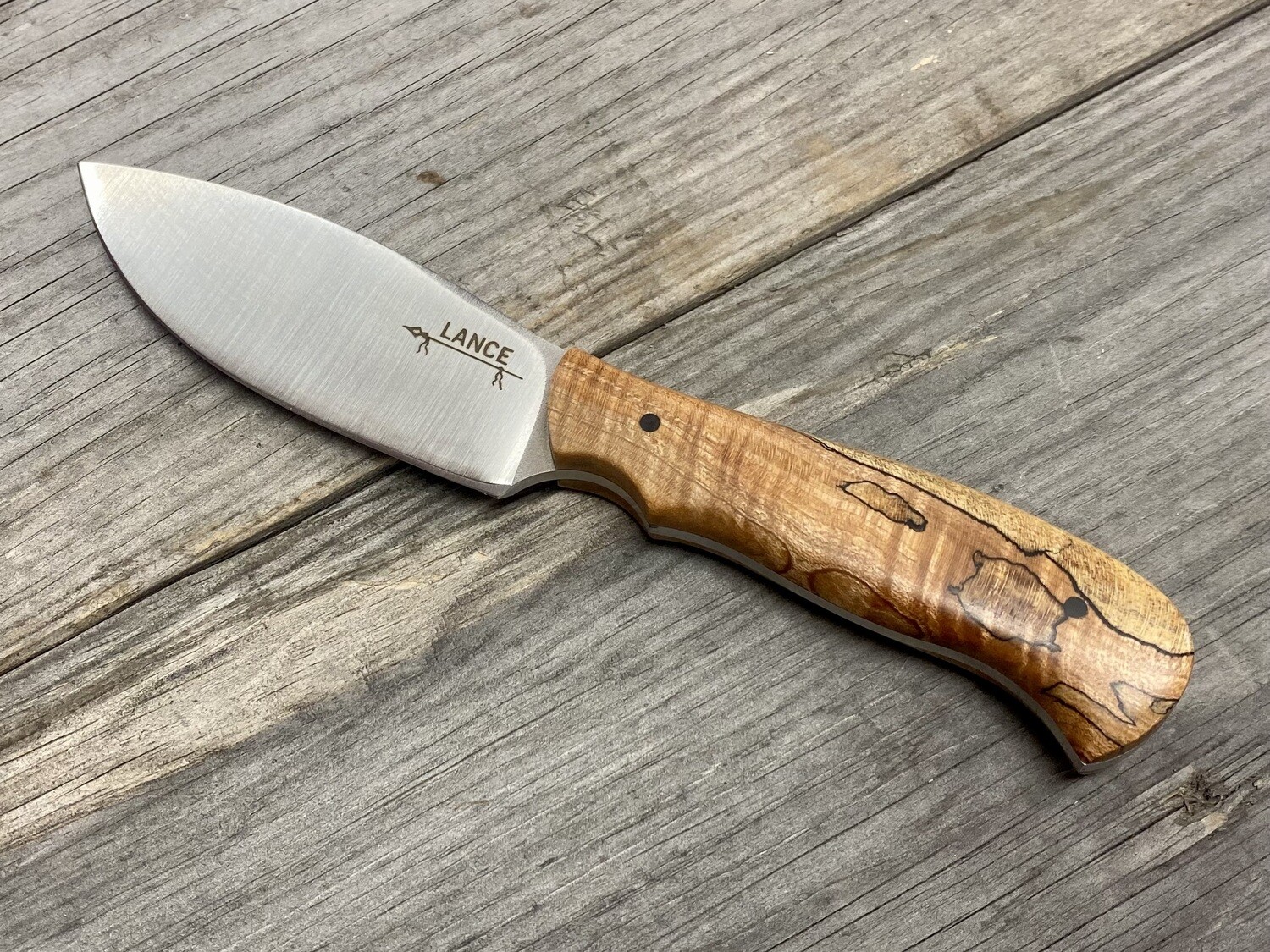 Lance Knives 4.125" Yukon Fixed Blade / Spalted Maple / Satin Nitro-V