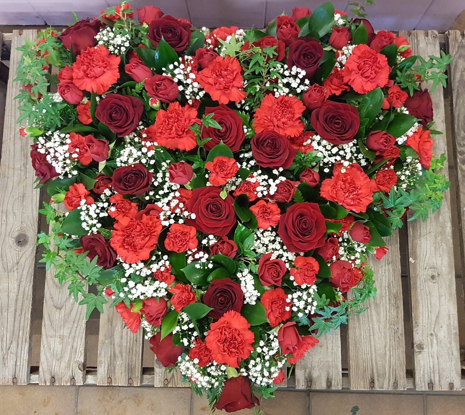 Rose and Carnation Heart