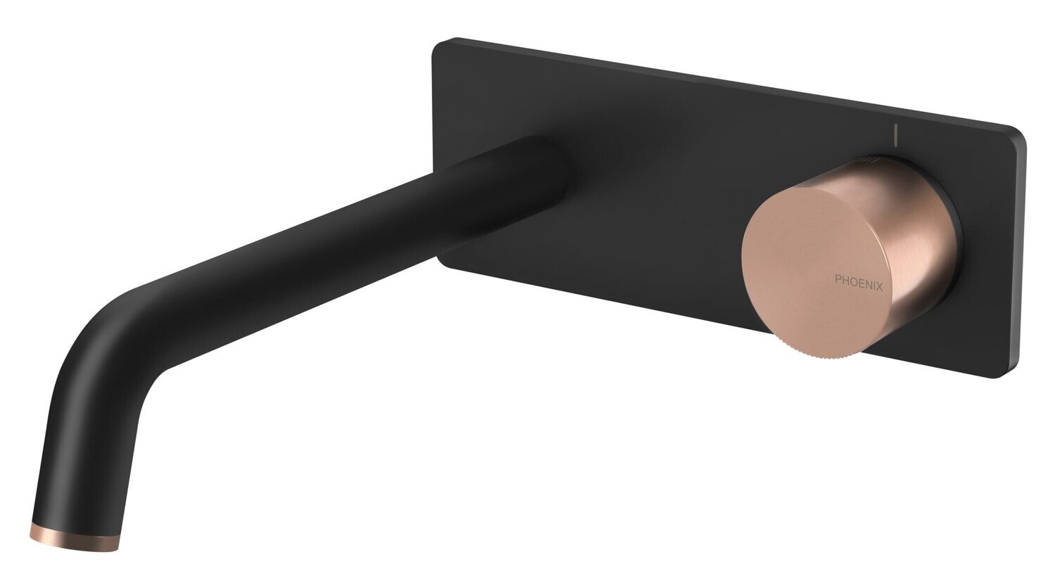 Toi Wall Basin/Bath Mixer Set 180mm Matte Black/Rose Gold