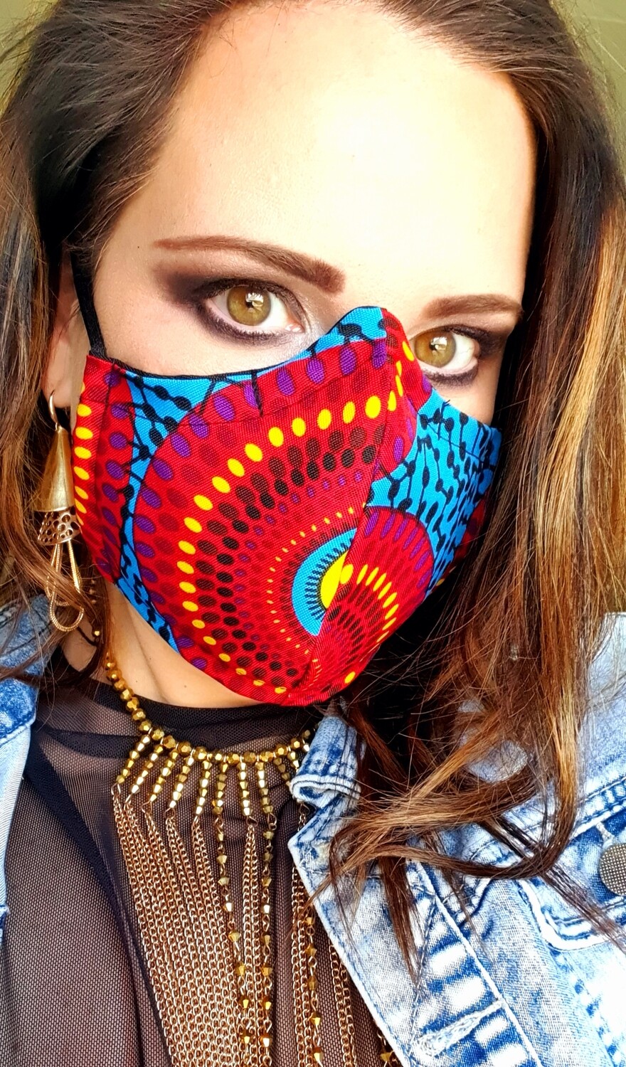 Blue and Red Traditional Mask