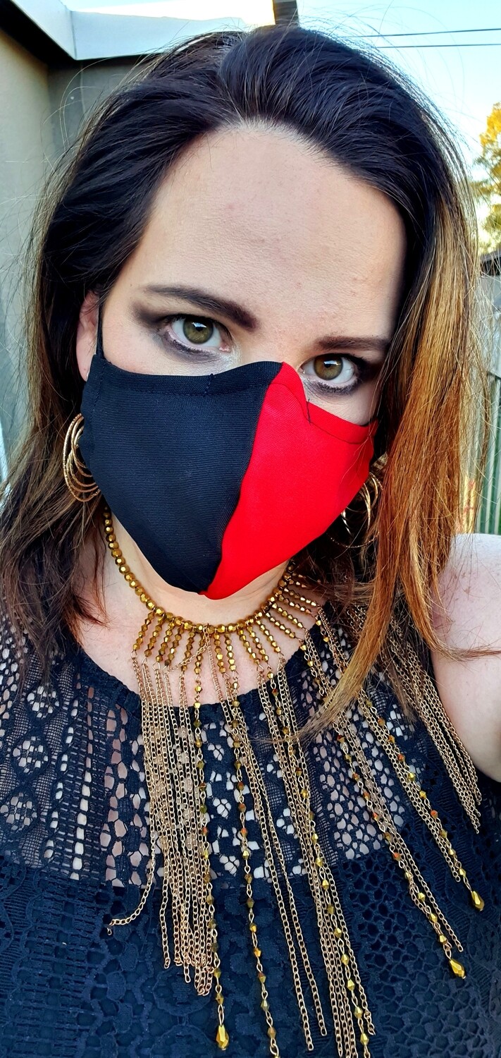 Red and Black Mask