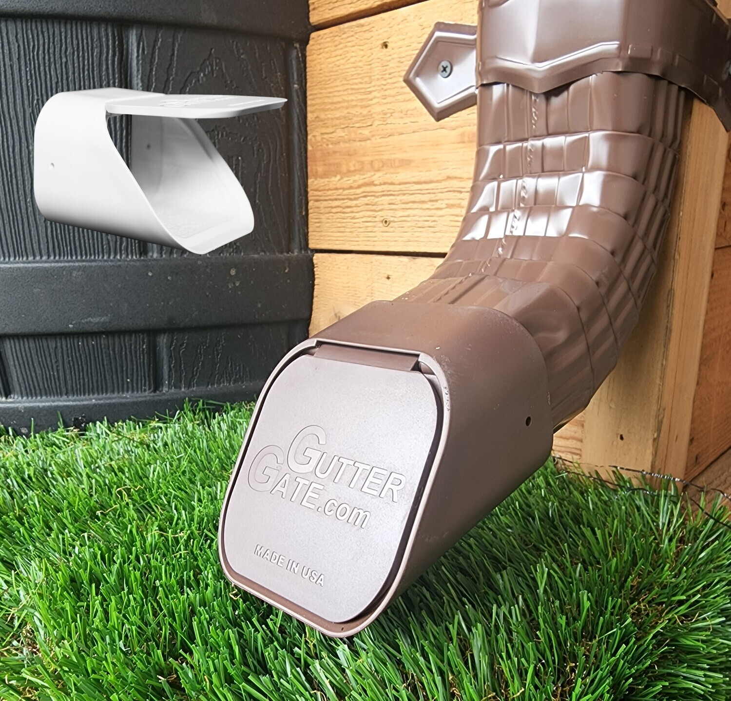 GutterGate Downspout Extension Accessory in BROWN & WHITE (size 3"x4 ...