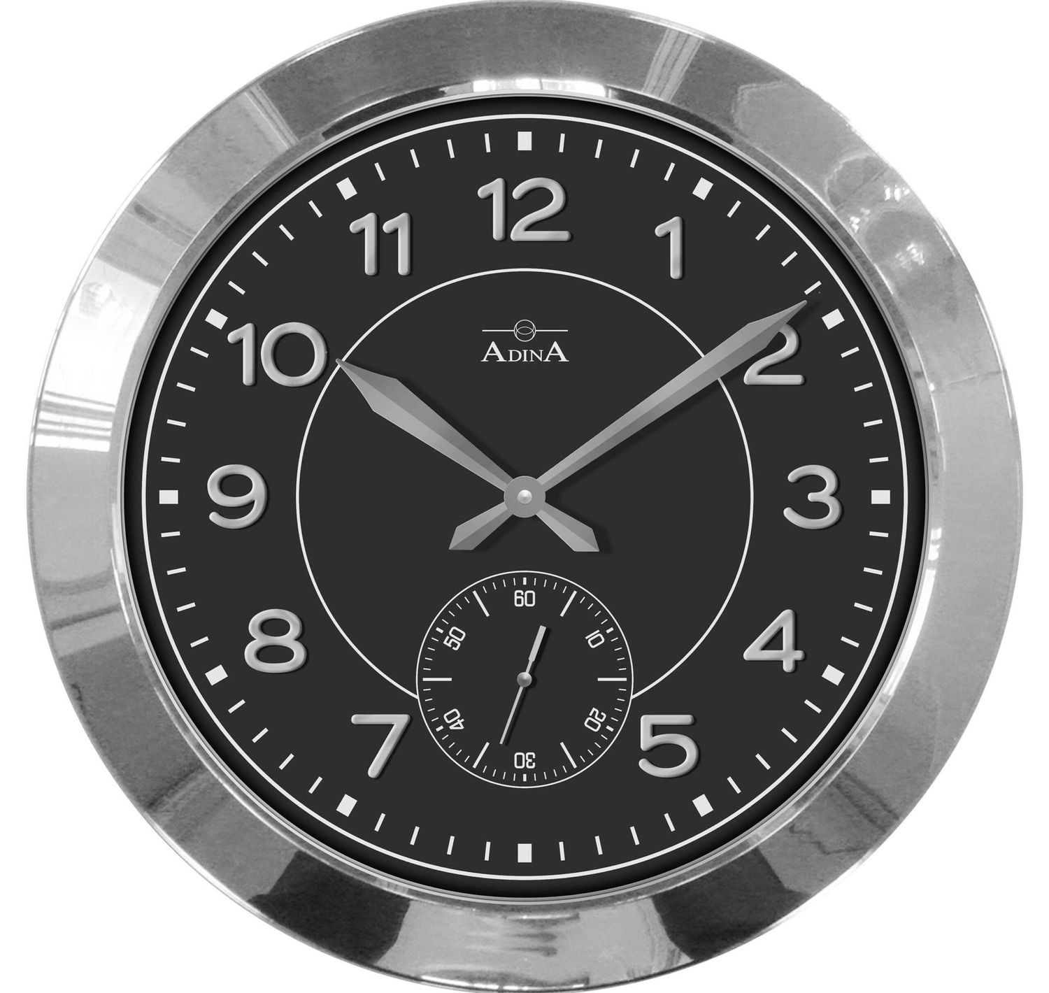 Adina Large Silver Wall Clock -50cm