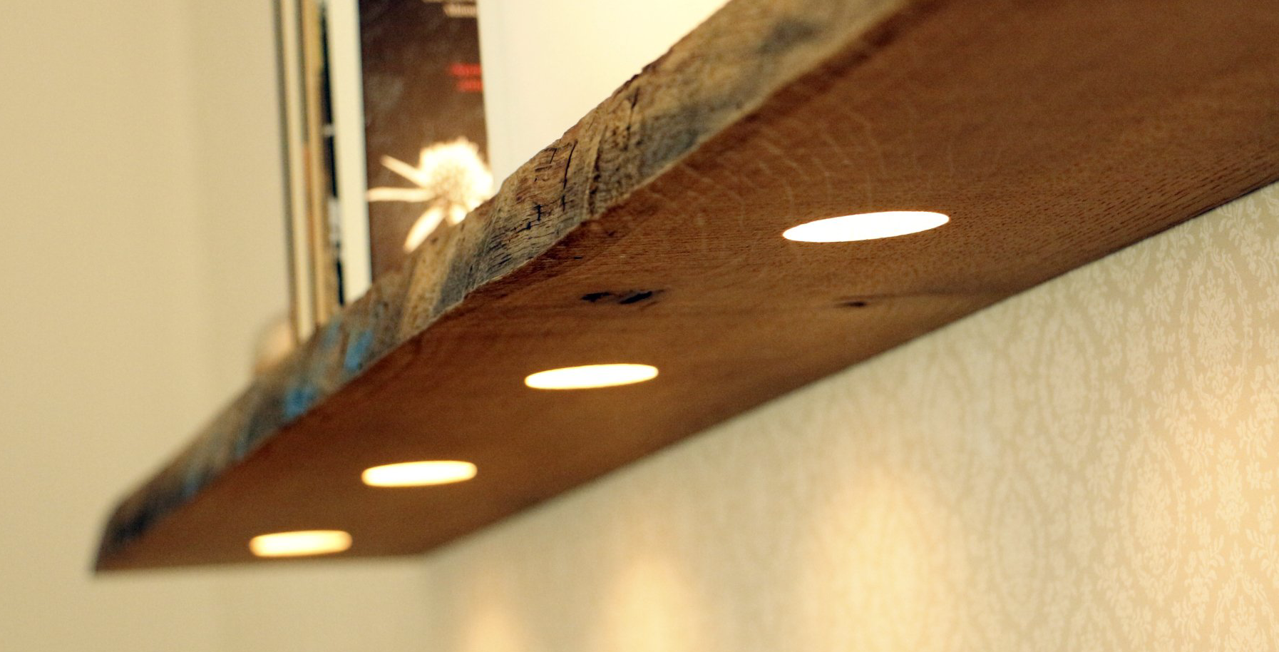 Wandboard, Holzbrett, Regal, Regal mit Beleuchtung,