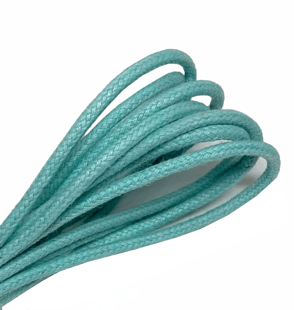 Lacets ronds fins cirés bleu lagon