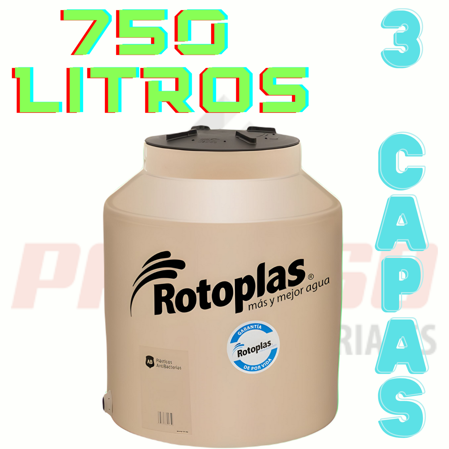 TINACO ROTOPLAS 750 LTS TRICAPA S/FILTRO – Catalogo – Materiales El Paraiso