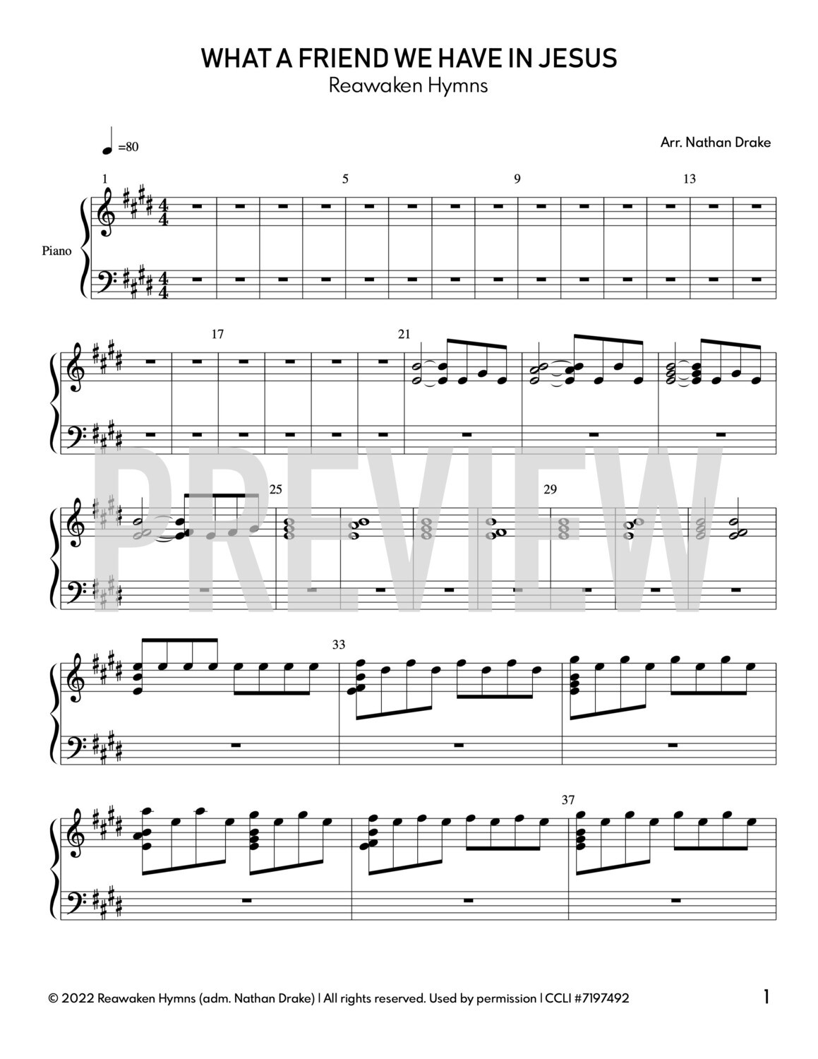 What a Friend We Have in Jesus - Piano Sheet Music