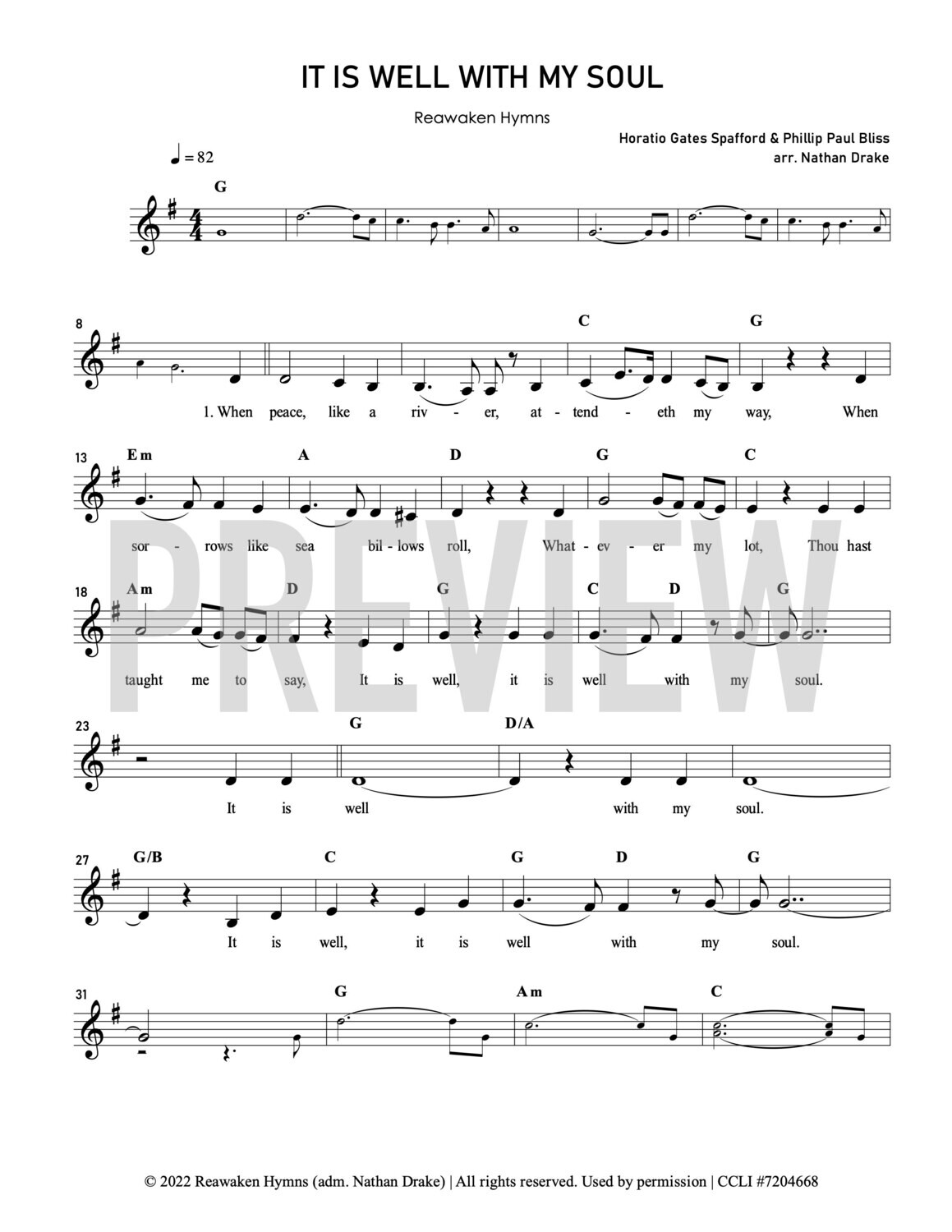 It Is Well With My Soul - Lead Sheet