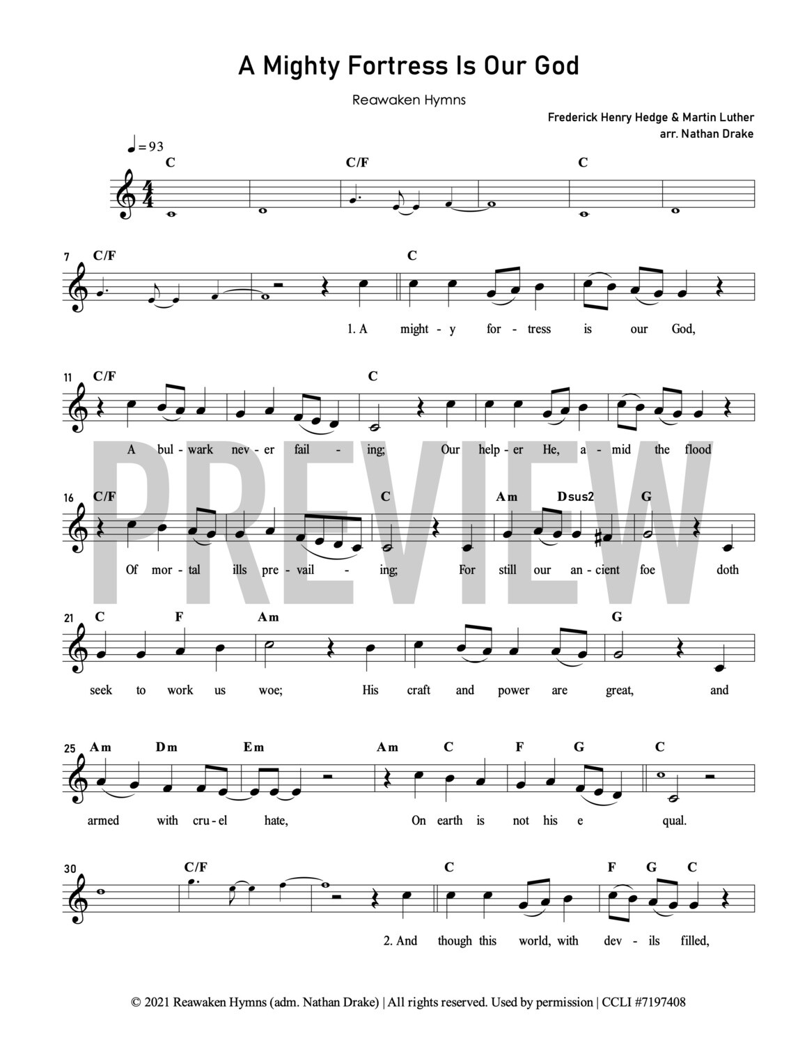 A Mighty Fortress is Our God - Lead Sheet