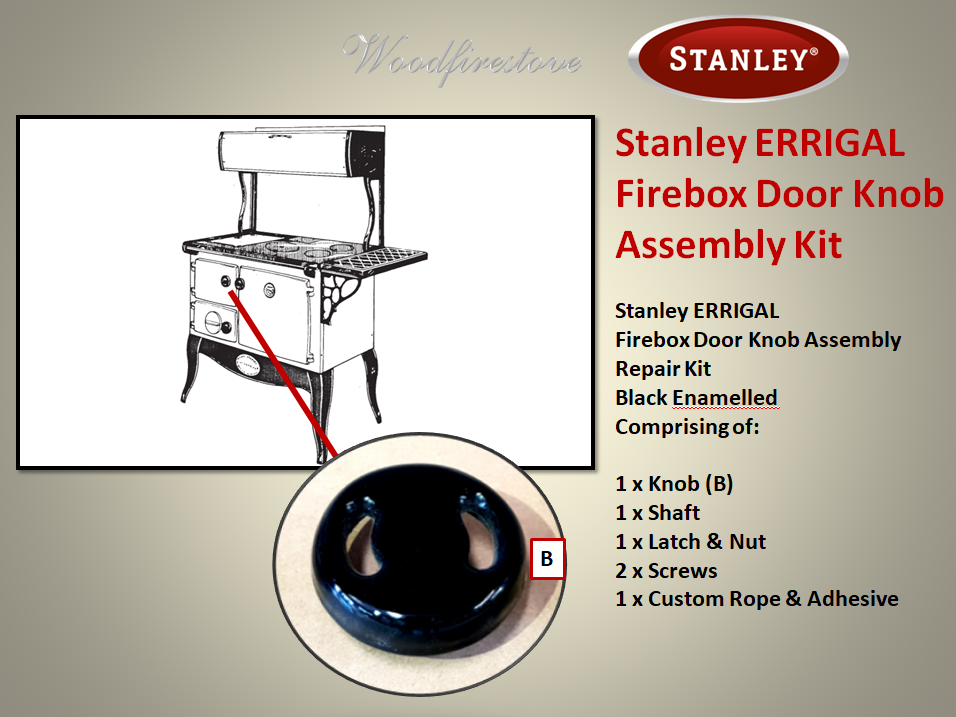 Stanley Errigal FIREBOX Door Knob (Enamelled) Assembly Kit ...