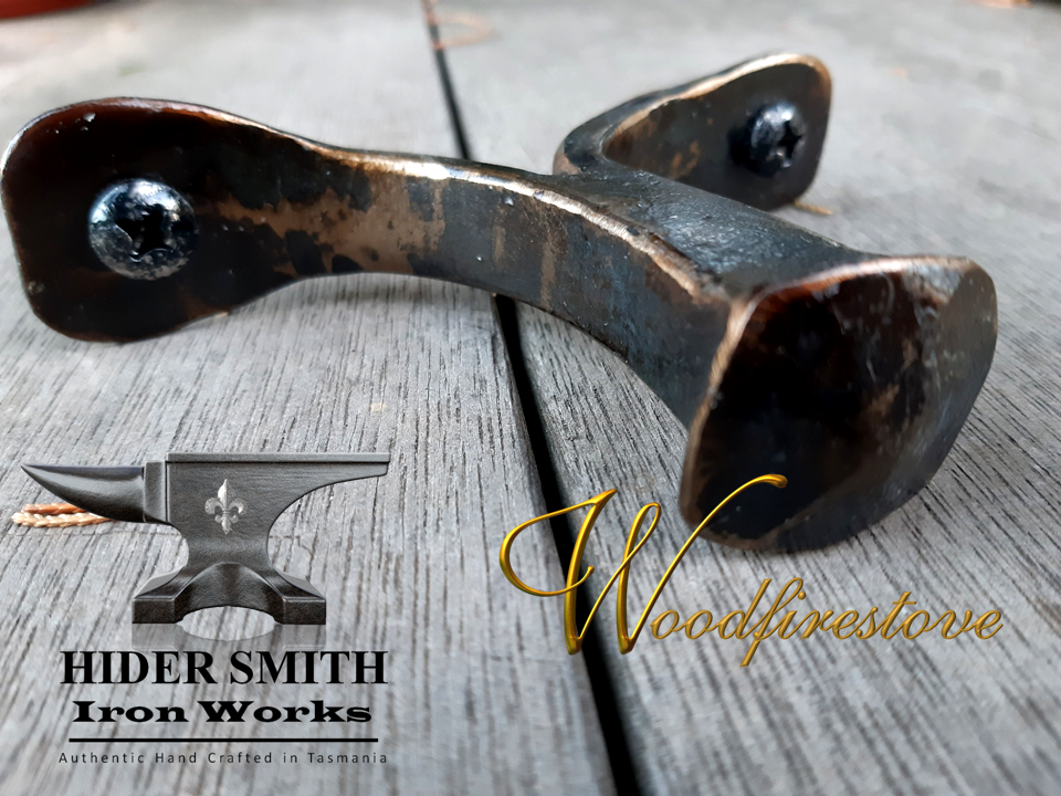 AUTHENTIC HAND MADE FIREPLACE POKER WALL STUD Twisted Hot Forged Wrought Iron *Australian Made ...