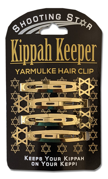 Kippah Keeper Yarmulke & Hair Clips – Gold, Individual Card – Order ...