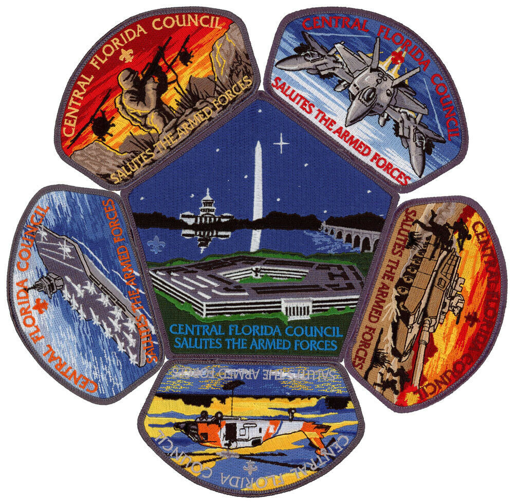 Central Florida Council Military Salutes Armed Forces CSP Patch Set ...