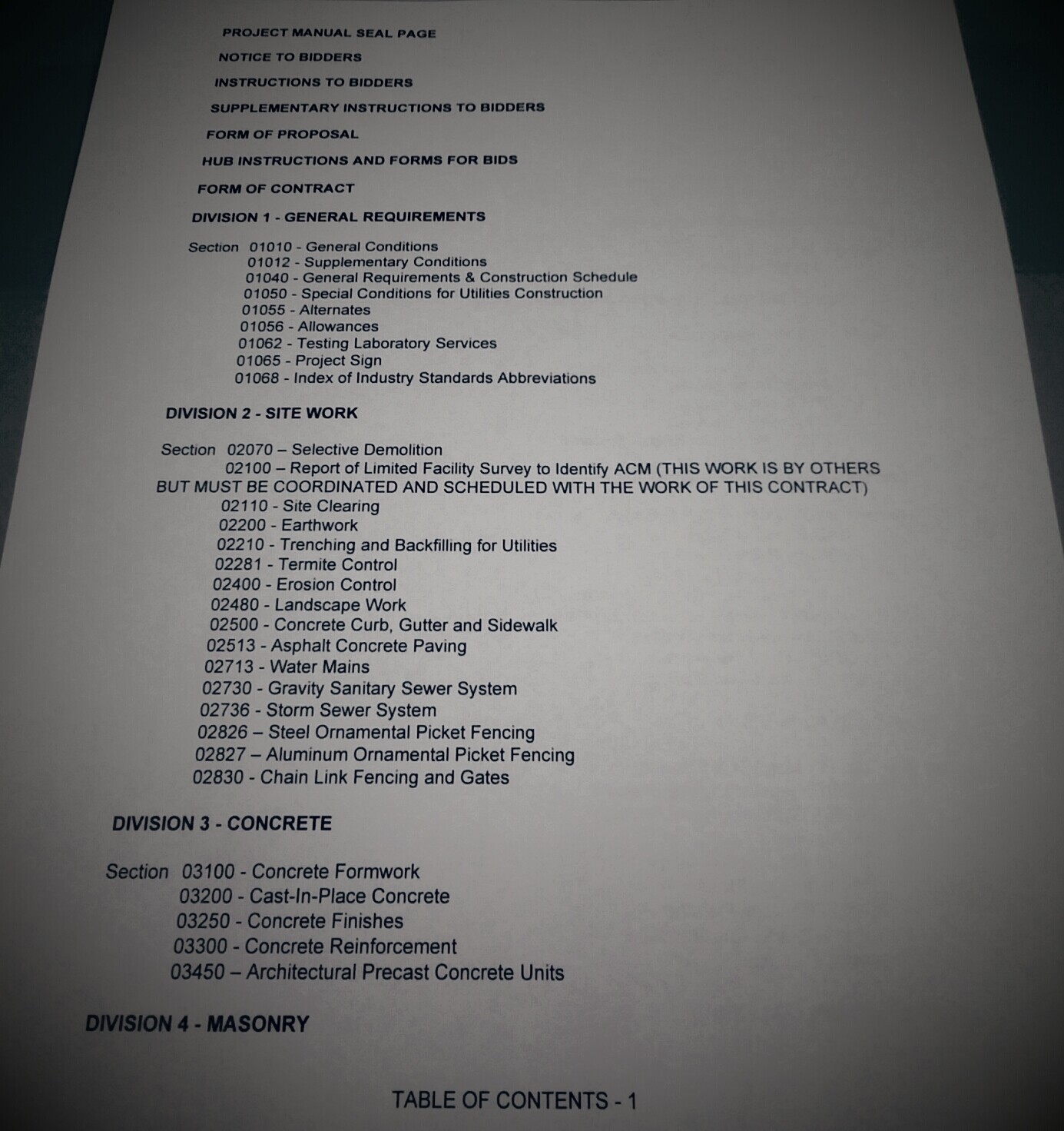 8.5" x 11" Specification Manual/Copies Partial Sheets per side