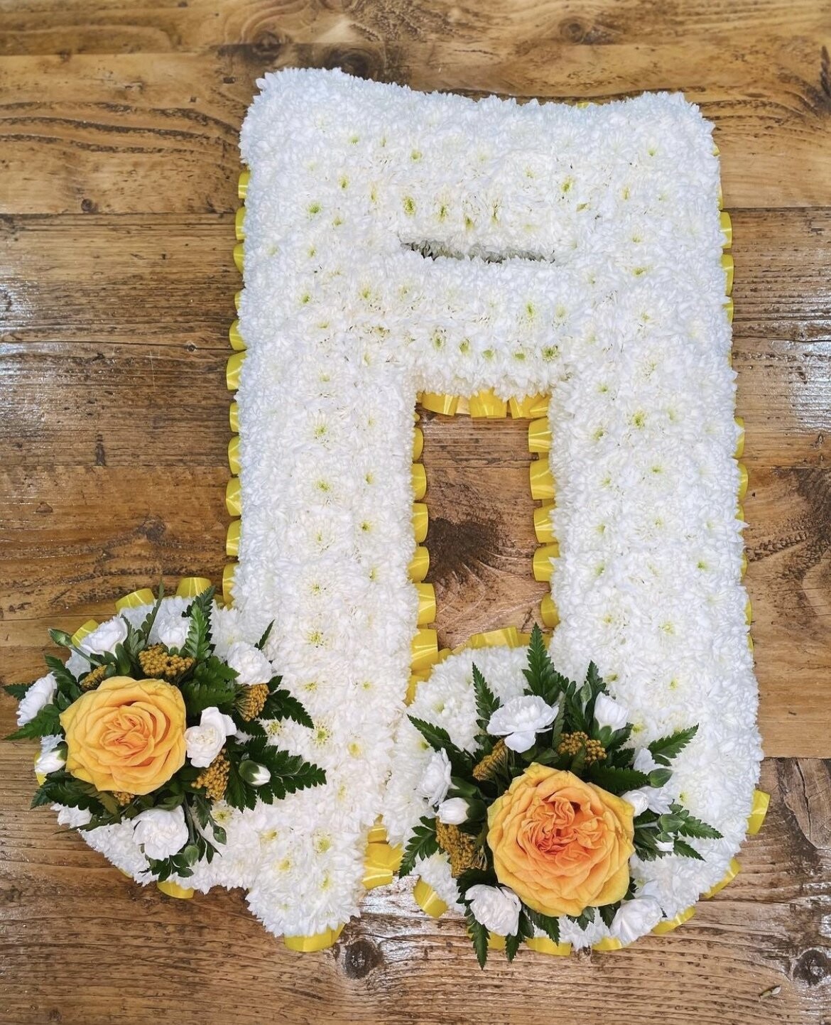 Music Note Shape Funeral Tribute (choose your colour ribbon)