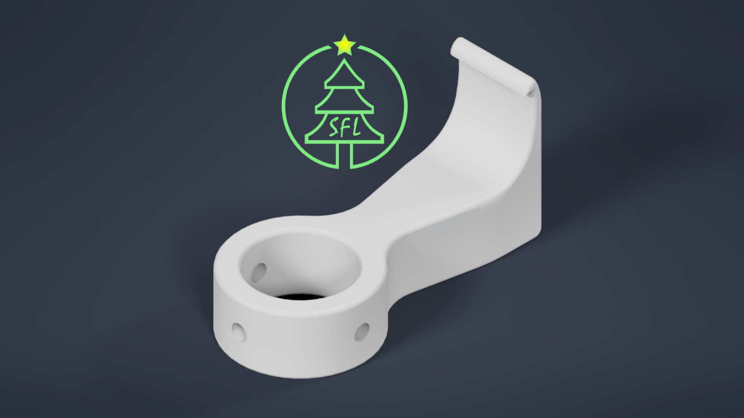 STL File - 3/4" EMT Pipe Vertical (Closed) to Vinyl Siding Bracket