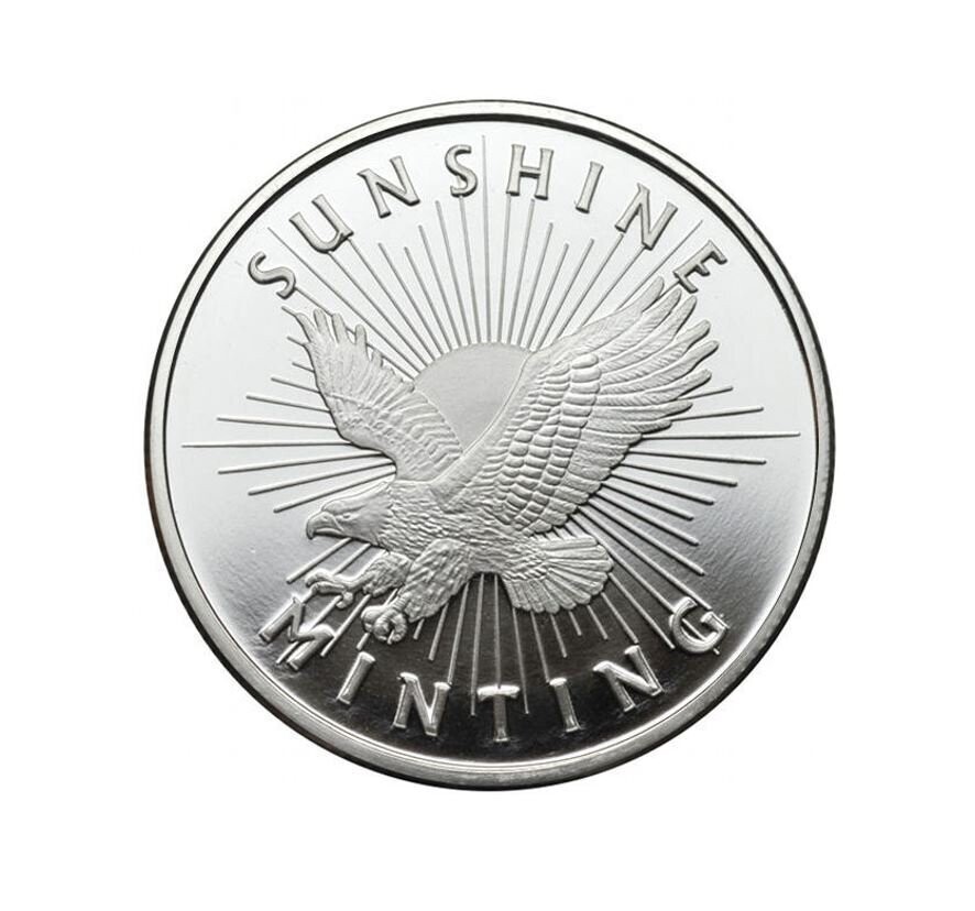 1 oz Sunshine Silver Round MintMark SI - Metals Mint