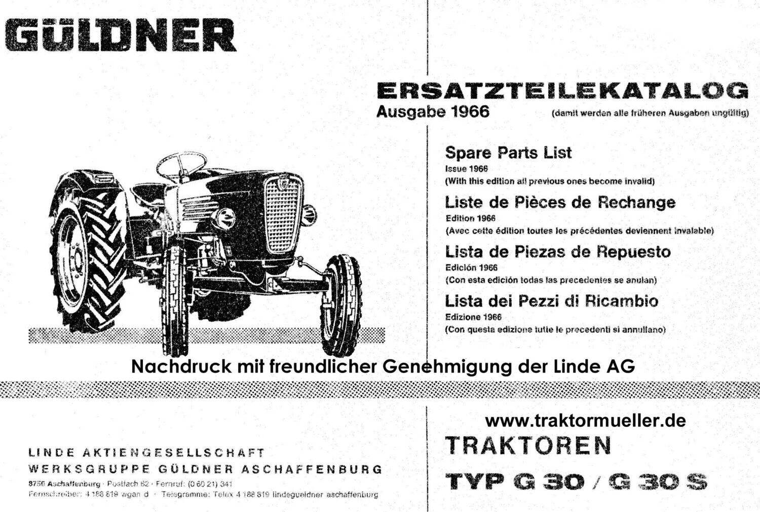 GÜLDNER G30 - G30S Ersatzteilliste