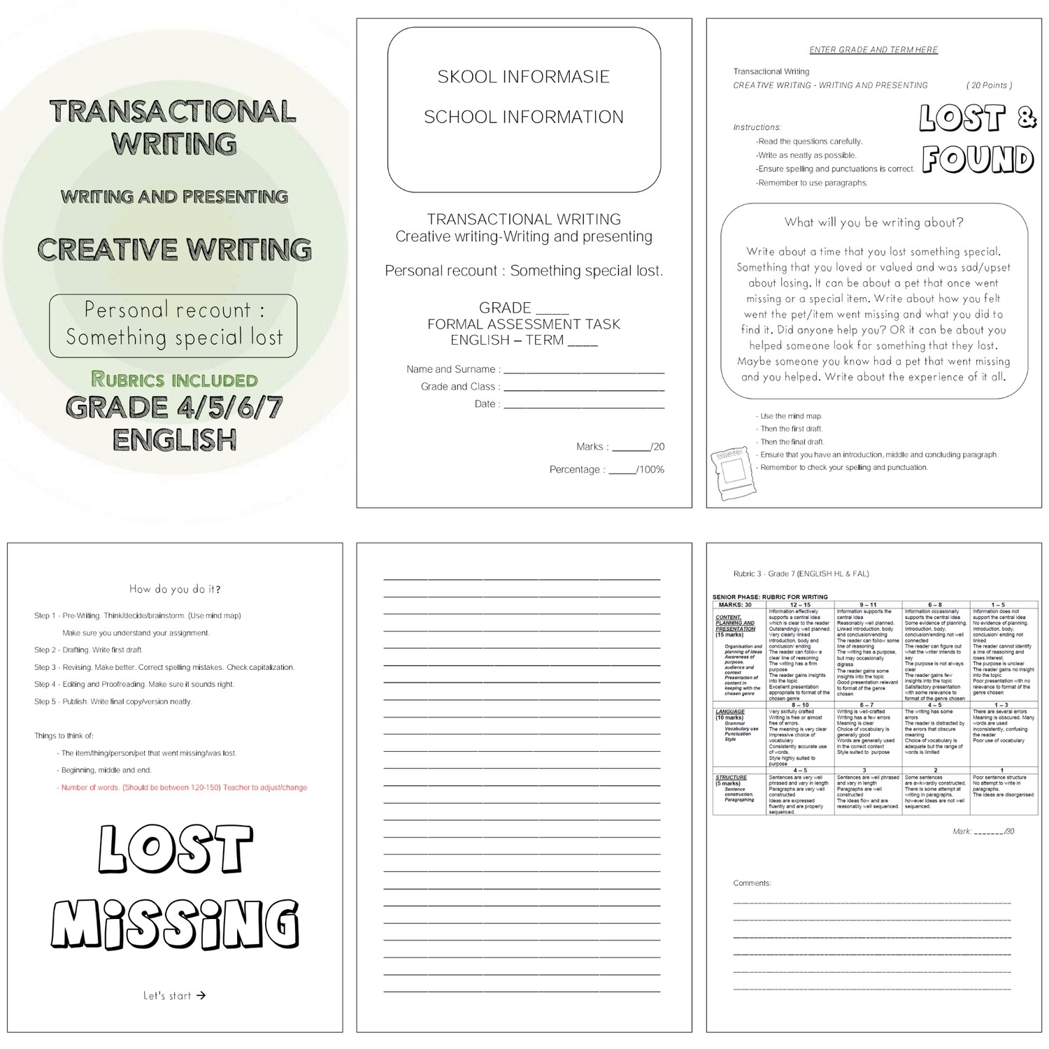 Grade 4/5/6/7 PERSONAL RECOUNT (ENGLISH HL/FAL)