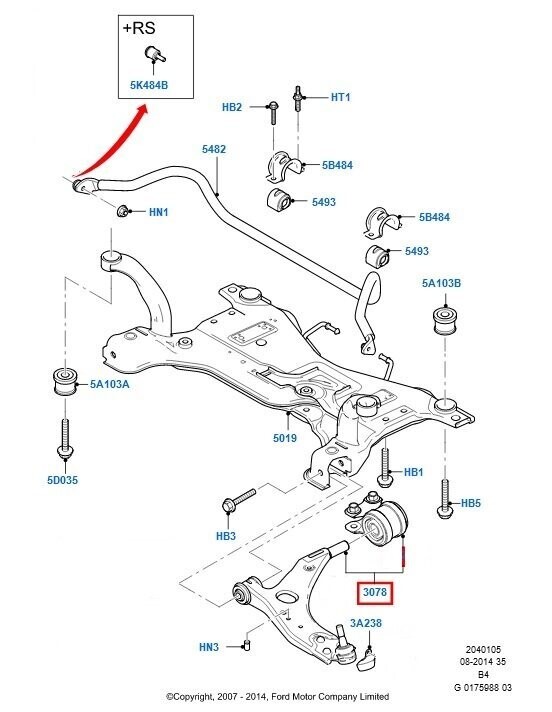 Genuine Ford Front Subframe Mounting Bolts Set Mk2 Focus RS (4 Bolts)