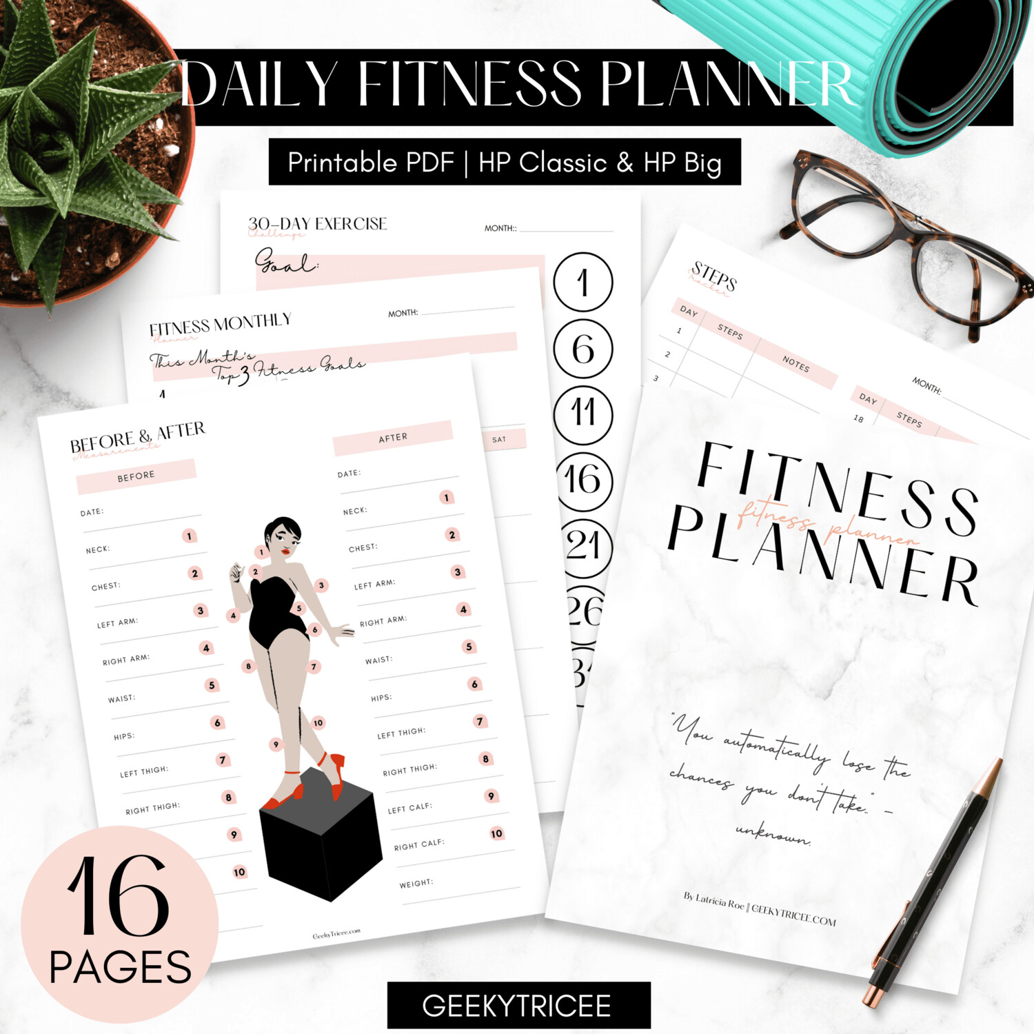 Daily Fitness Planner | HP Classic & Big – Weight Loss Journal ...