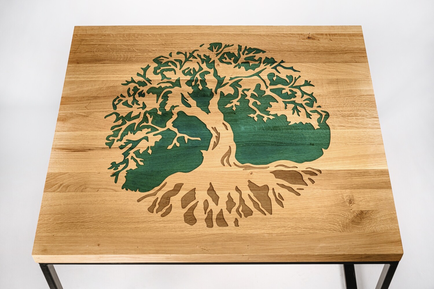 Epoxy Oak Resin Motif Tree Coffee Table Live Edge Wooden Natural ...