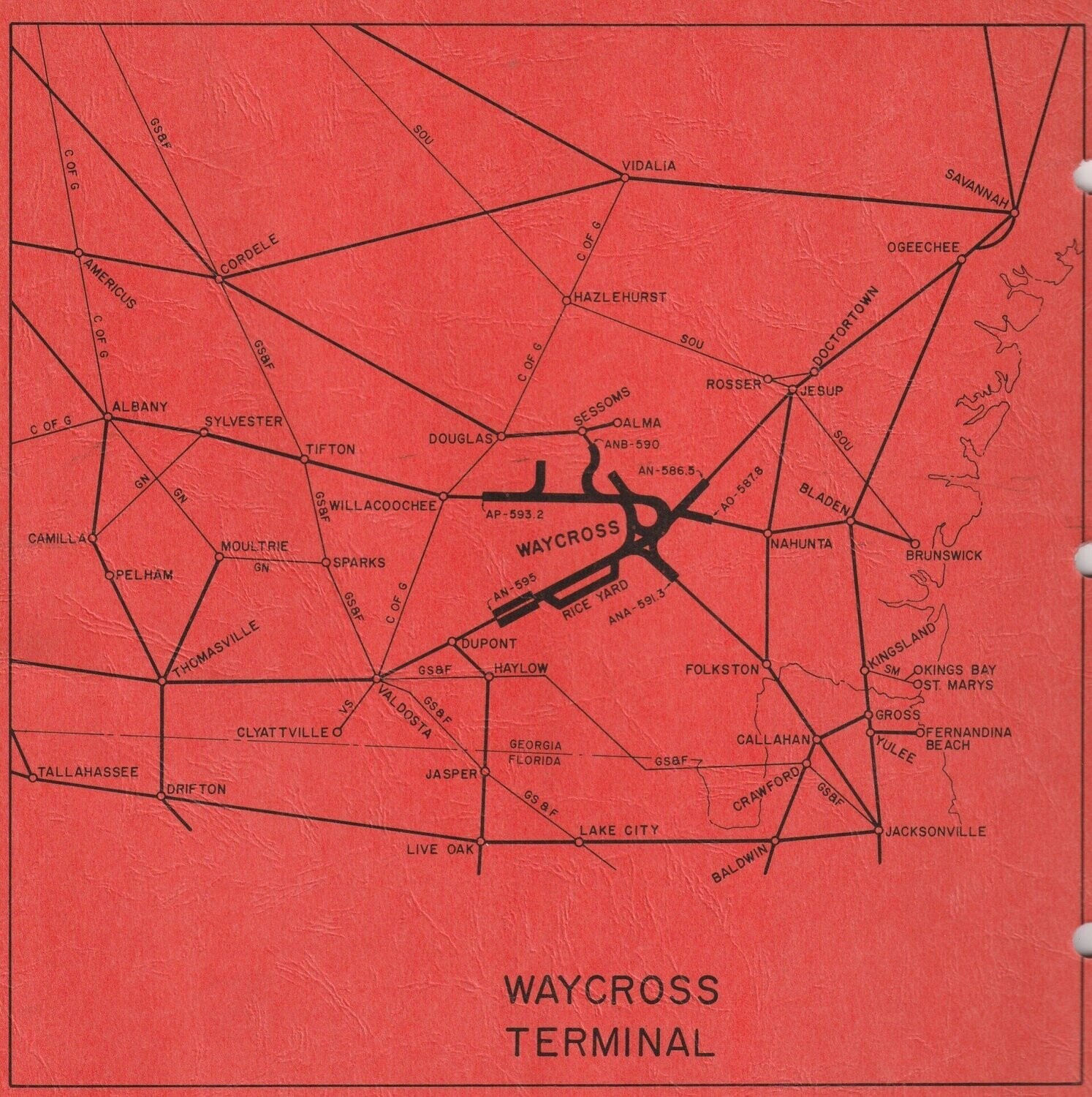 Seaboard Coast Line Waycross Terminal maps 1981