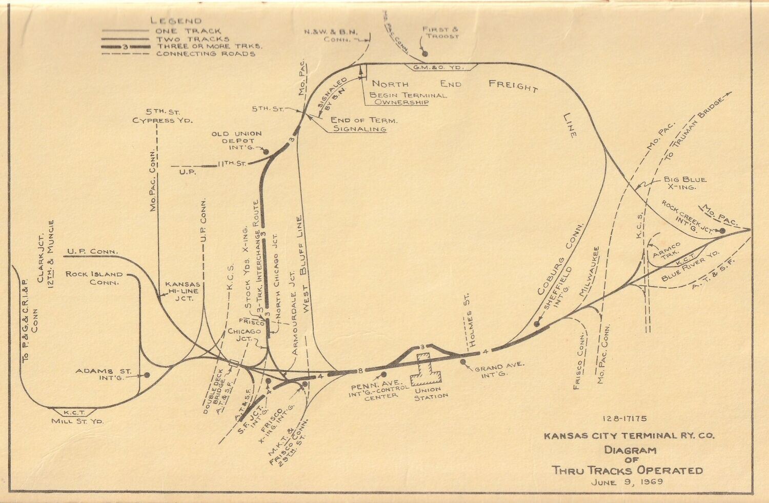 Kansas City Terminal Railway map 1969