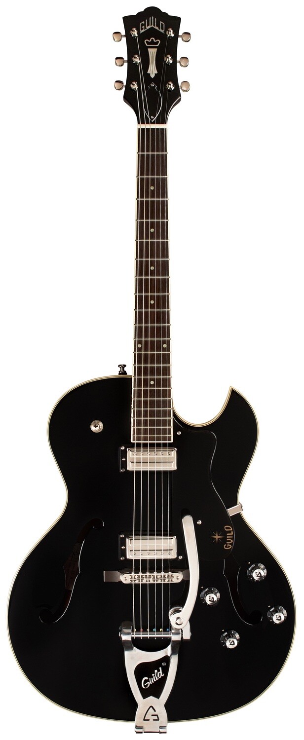 Guild Starfire III - Black - Hollow Body Electric Guitar with Vibrato ...