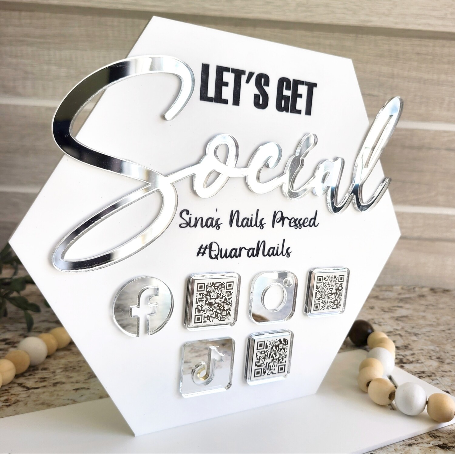 Social Media Sign, Let's Get Social Sign, QR Code Sign