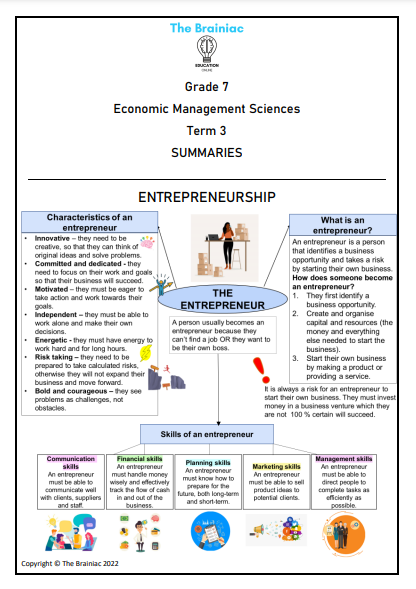 Gr 7 EMS Summaries - Term 3
