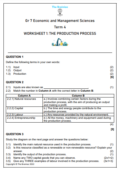 Gr 7 EMS Worksheets - Term 4
