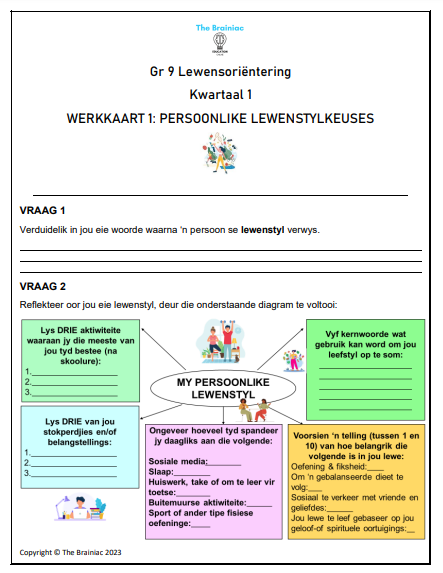 Gr 9 LO Werkkaarte - Kwartaal 1