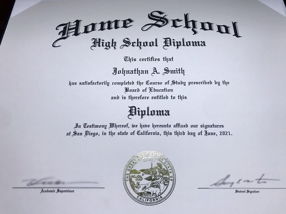 Official Home school Diploma