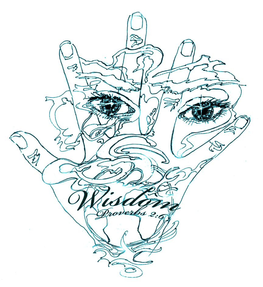 Wisdom final line drawing