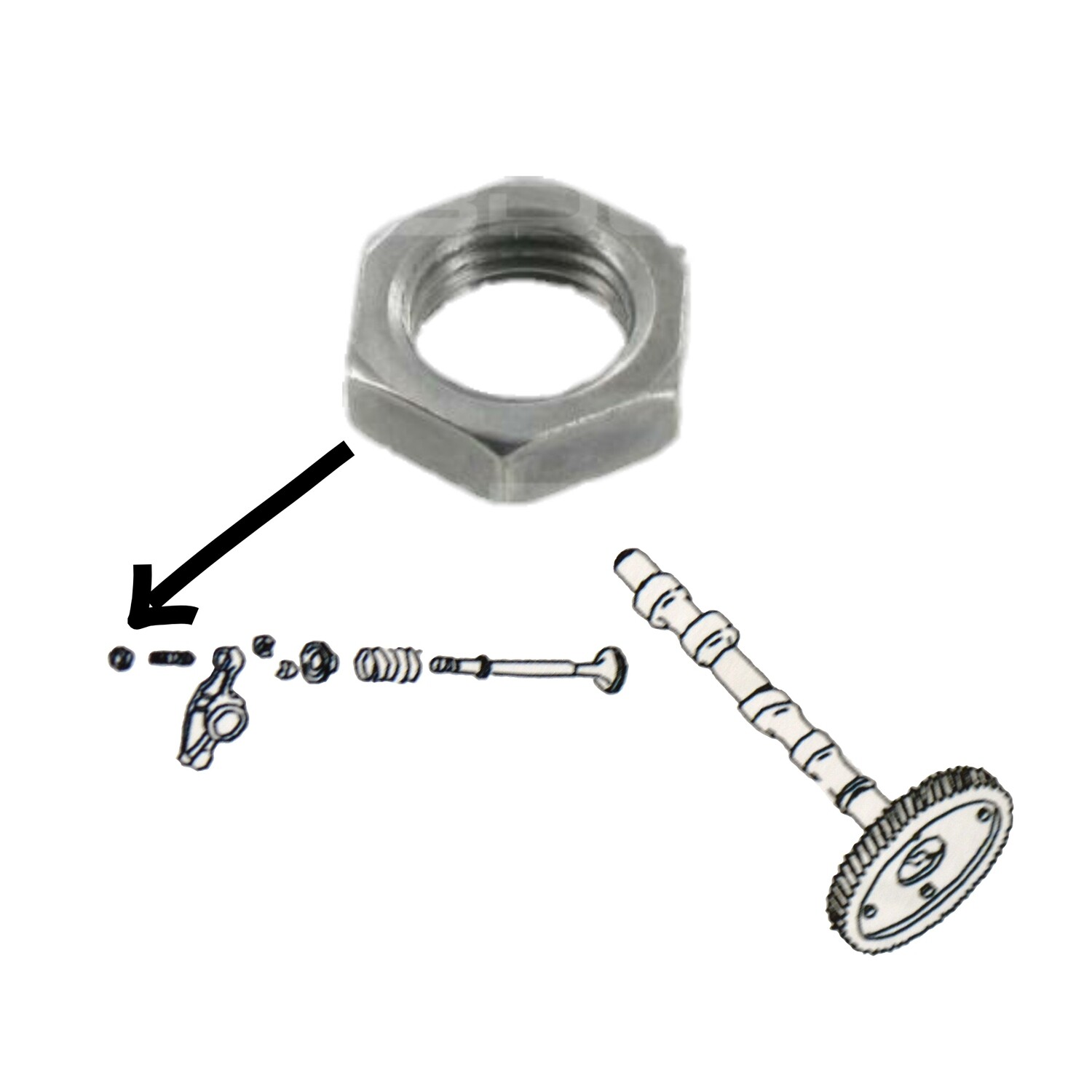 Valve Rocker Screw Adjusting Nut, T1 Beetle, adjusting, beetle, nut ...