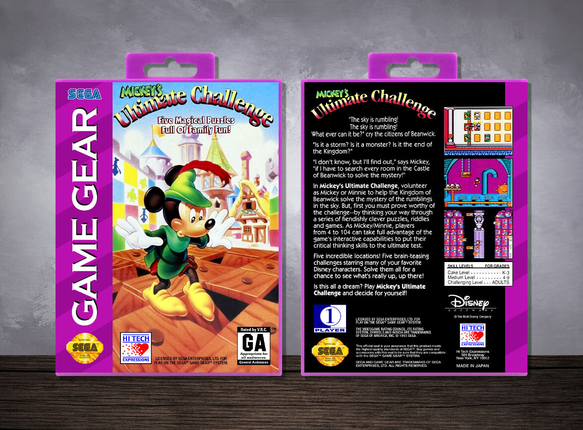 SEGA Game Gear Game Case - Mickey's Ultimate Challenge