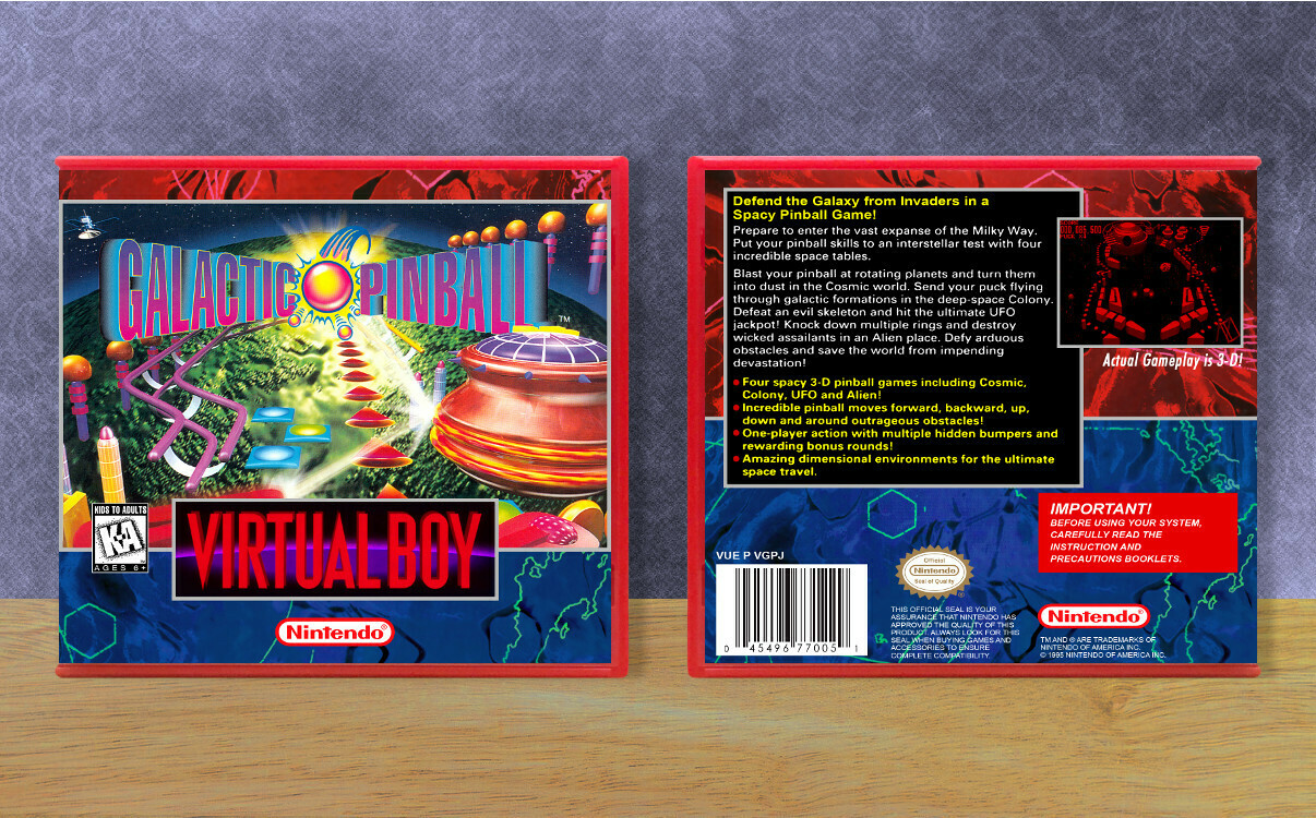 Galactic Pinball - Virtual Boy Case