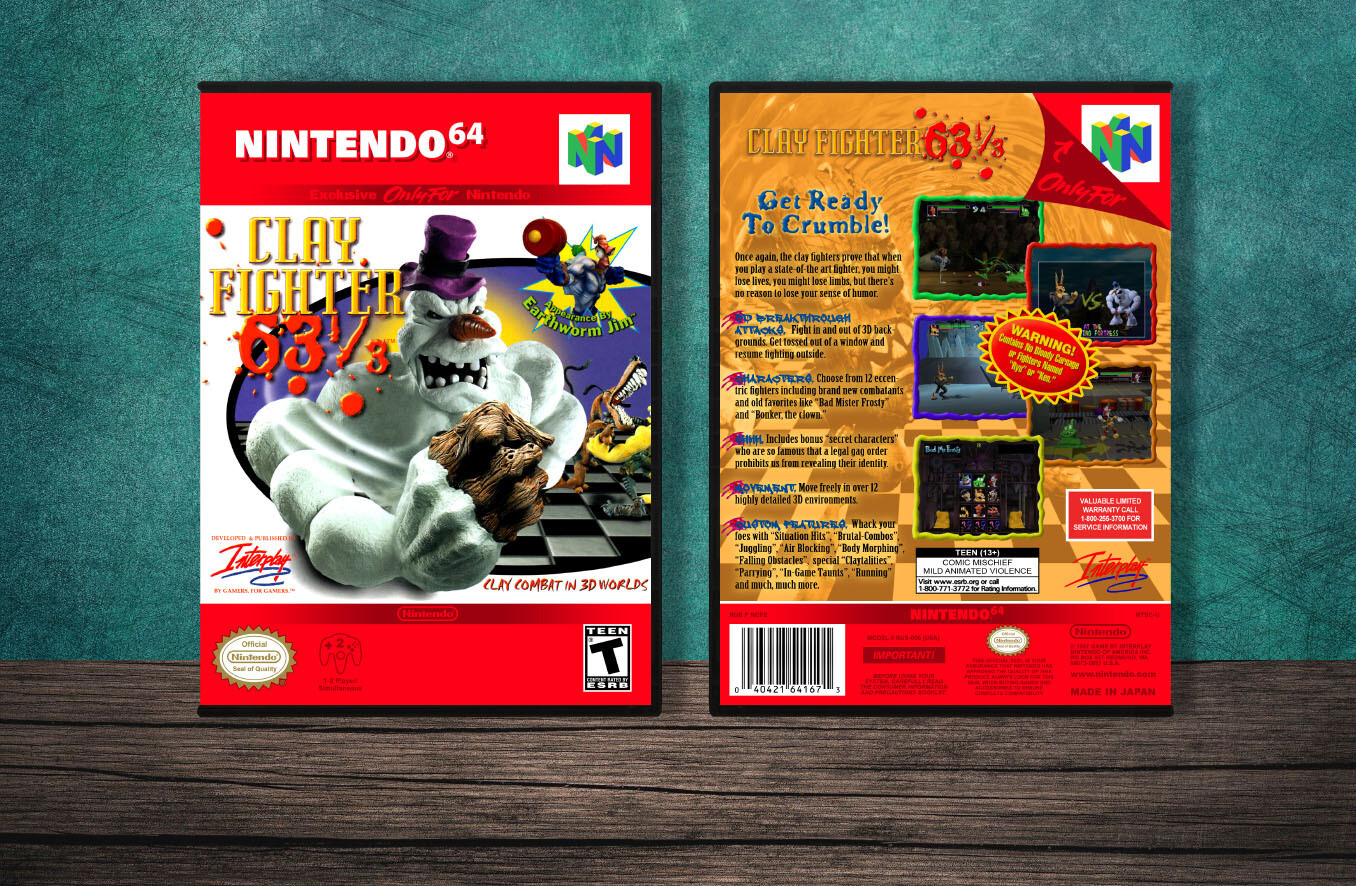 Clay Fighter 63 1/3 - N64 Video Game Case